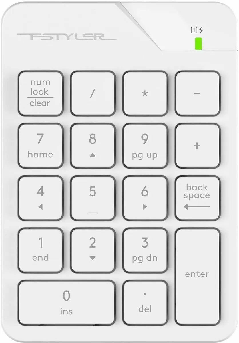Клавиатура A4Tech Числовой блок FGK21C белый USB беспроводная slim для ноутбука FGK21C белый