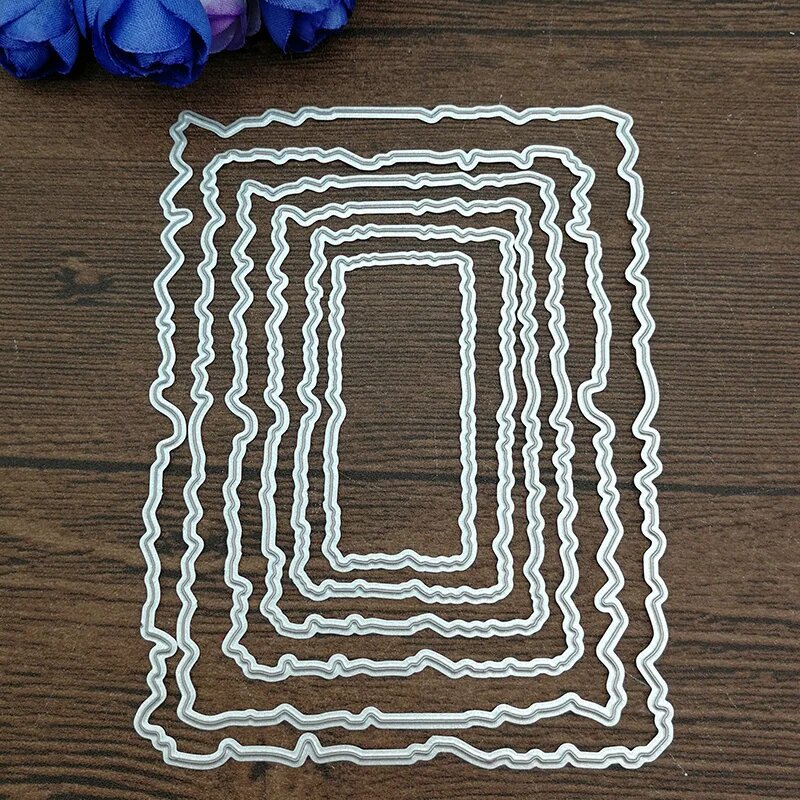 Металлические пресс-формы для скрапбукинга AOKEDIY, 6 шт, серебристые