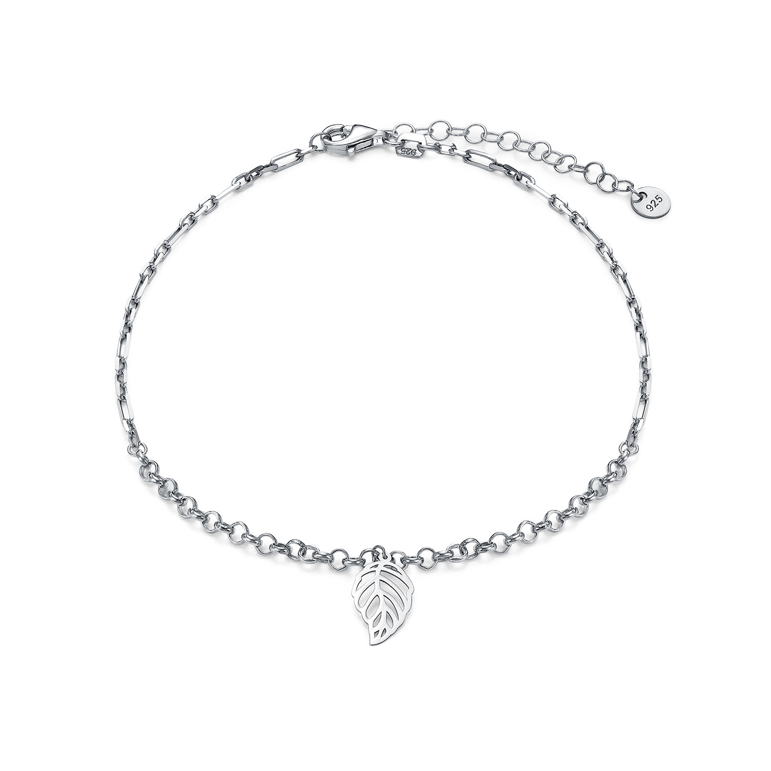 Браслет-цепочка, серебро, 925 проба, родирование