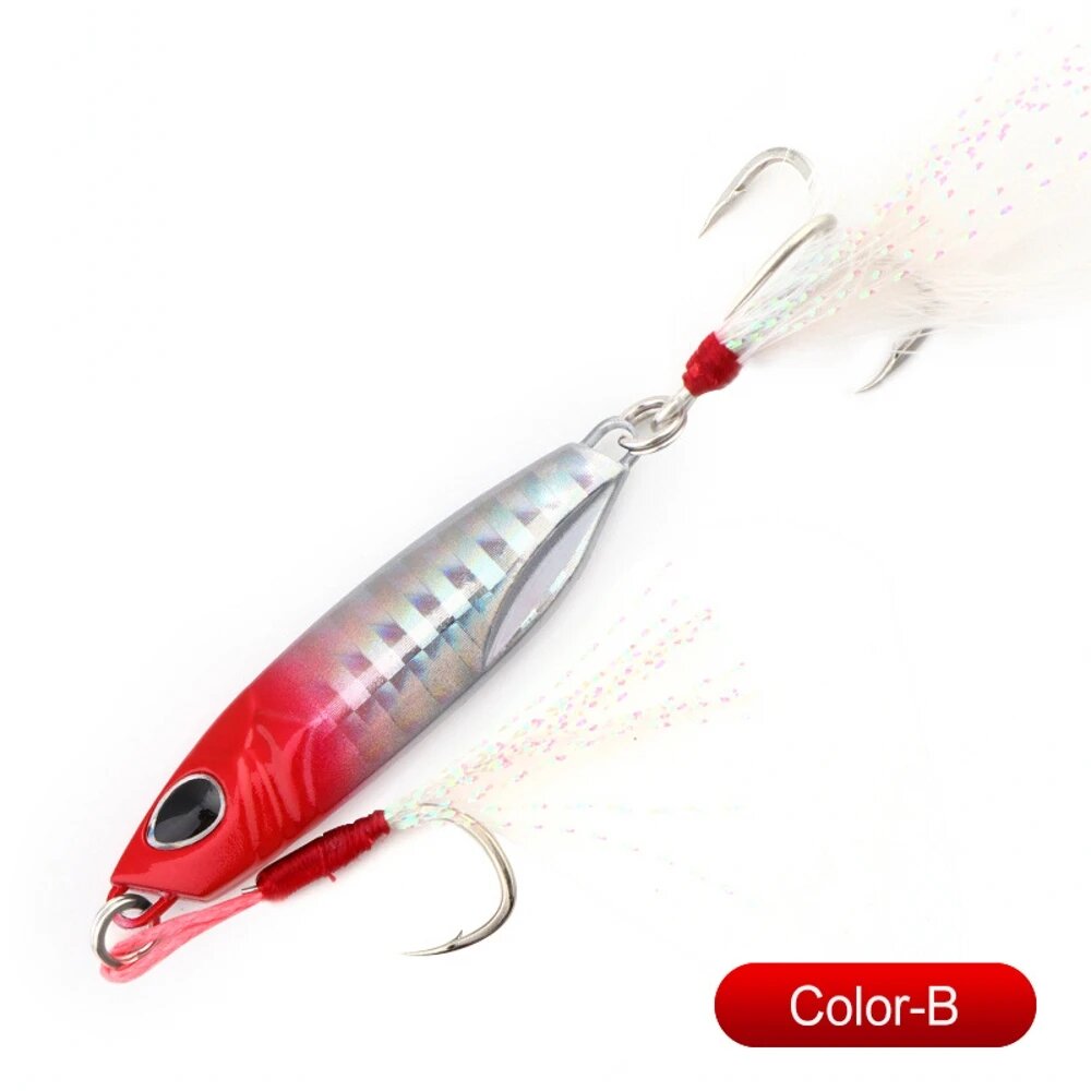 Металлические джиги для морской рыбалки 10г 15г 20г 30г Красный, 20G, Color B-1