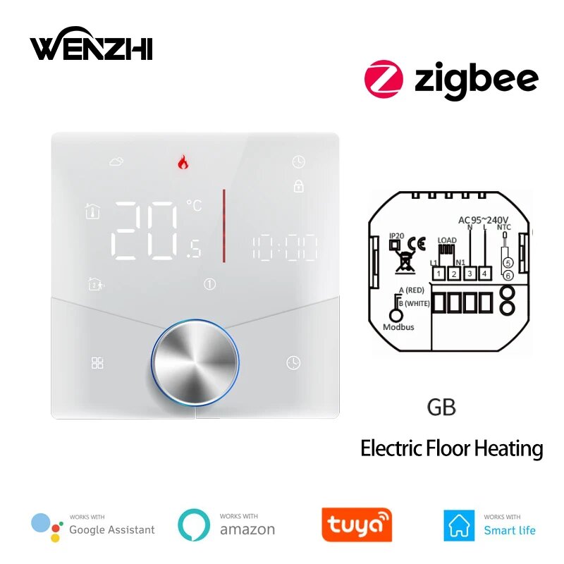 Умный термостат для пола BHT-009 Tuya Smart Life Alexa Home White 009-GB ZigBee