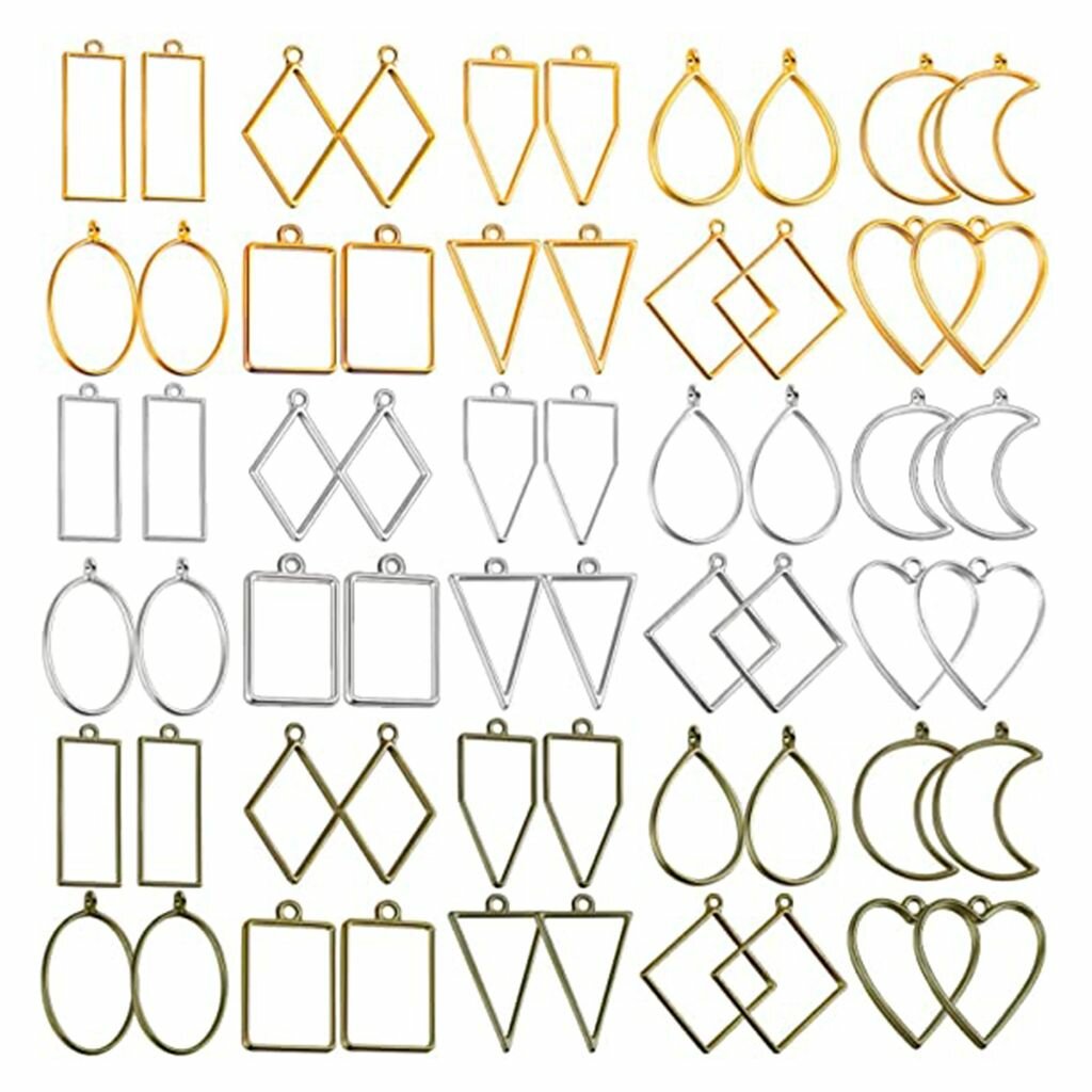 60 шт. полые оправы из эпоксидной смолы с УФ-излучением, безели смолы, подвески для ожерелий, серег