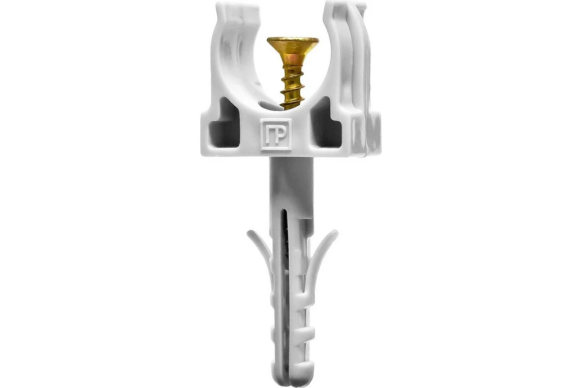 Промрукав крепеж-клипса с дюбелем и саморезом, серая d20, 100 шт PR13.0216