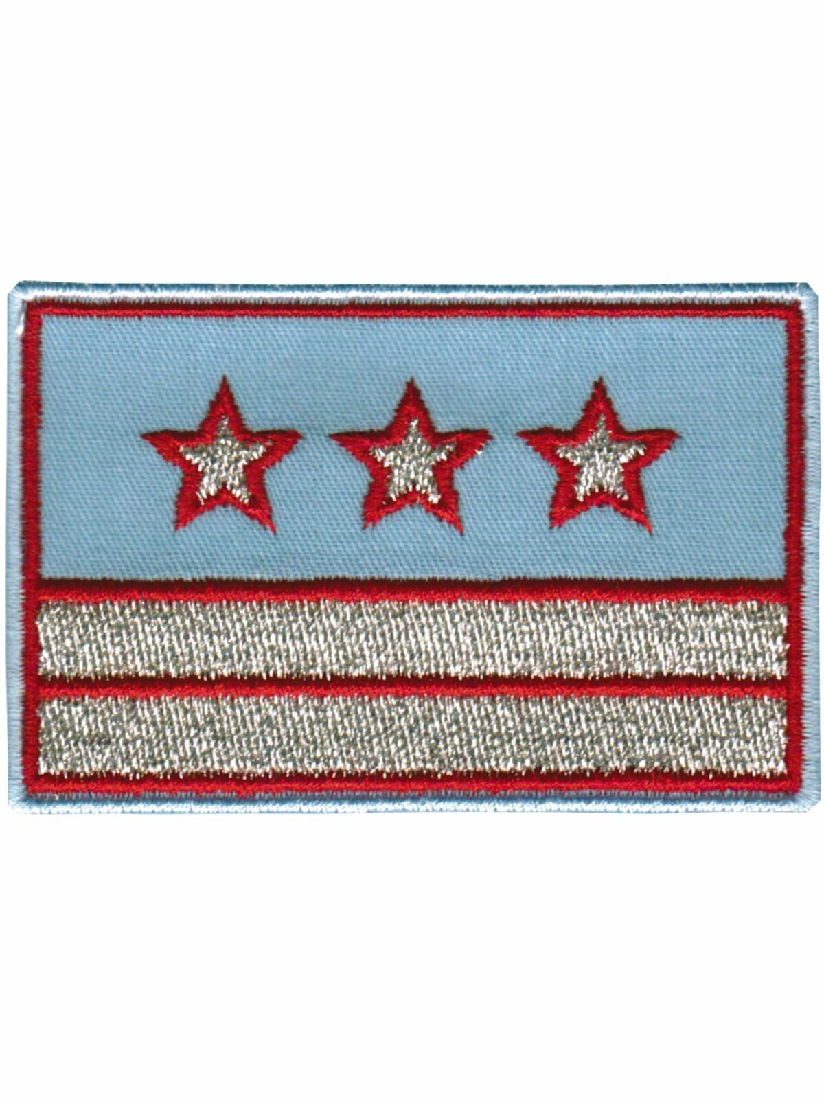 Нашивка РЖД две полосы три звезды голубая