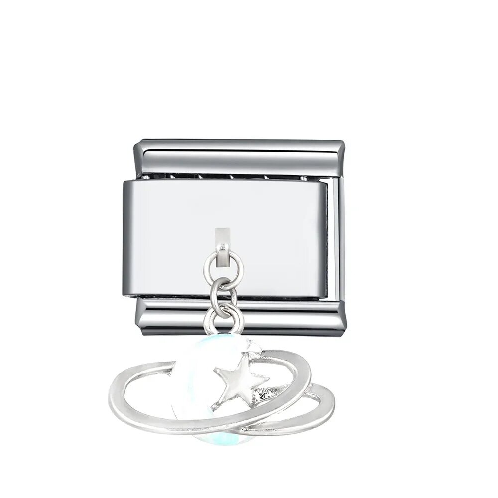 Итальянские шармы из нержавеющей стали для браслета 9 мм Серебряный, A31