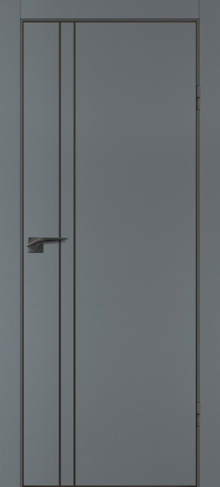 Дверь Profilo Porte P-20 NEW PET графит матовый черный молдинг РЕТ ABS черная кромка с 4-х ст 200*60