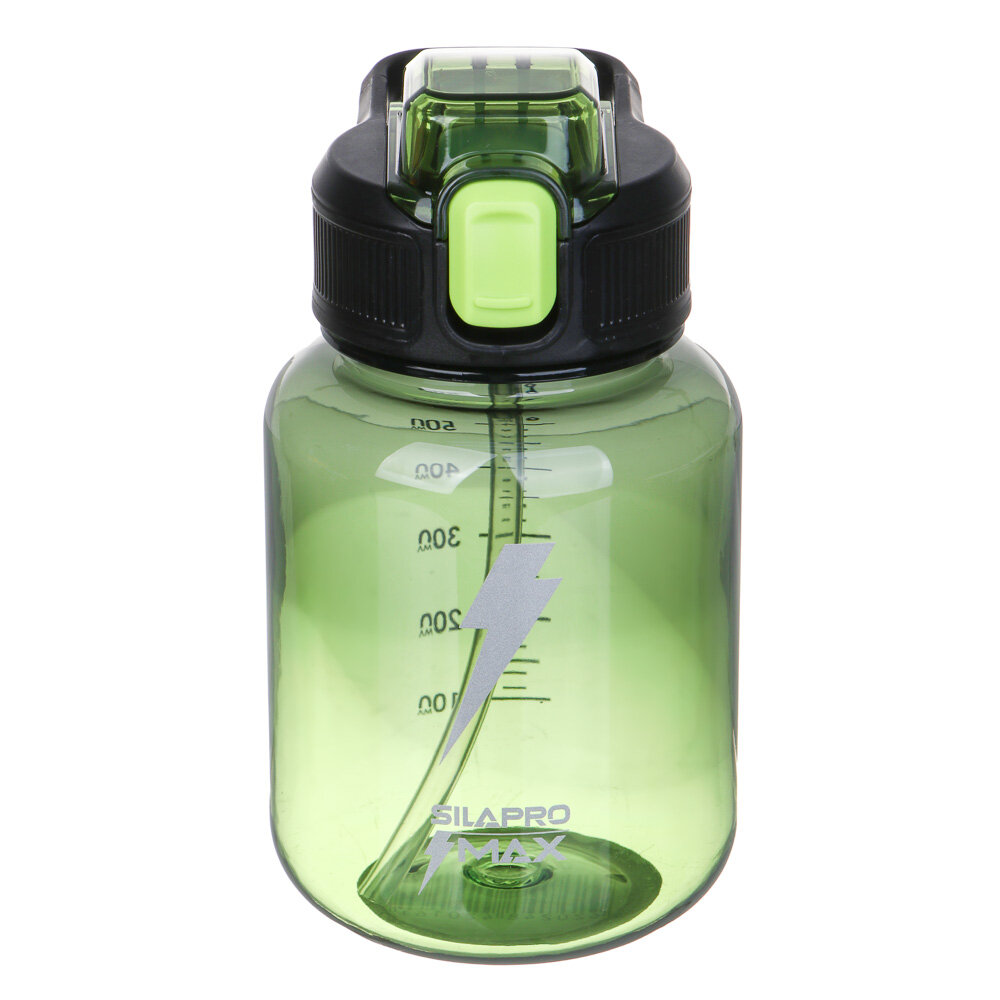 SILAPRO Max Бутылка для воды, 16х9см, 630мл, зелёный, PC, PP, ABS, силикон