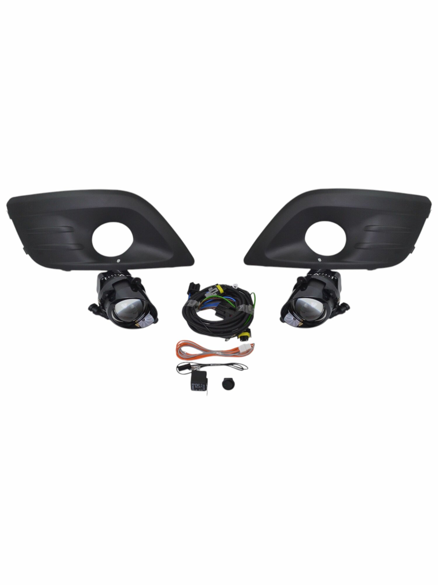 Комплект для установки противотуманных фар, для Лада Ларгус (ПТФ, рамки, монтажный набор)