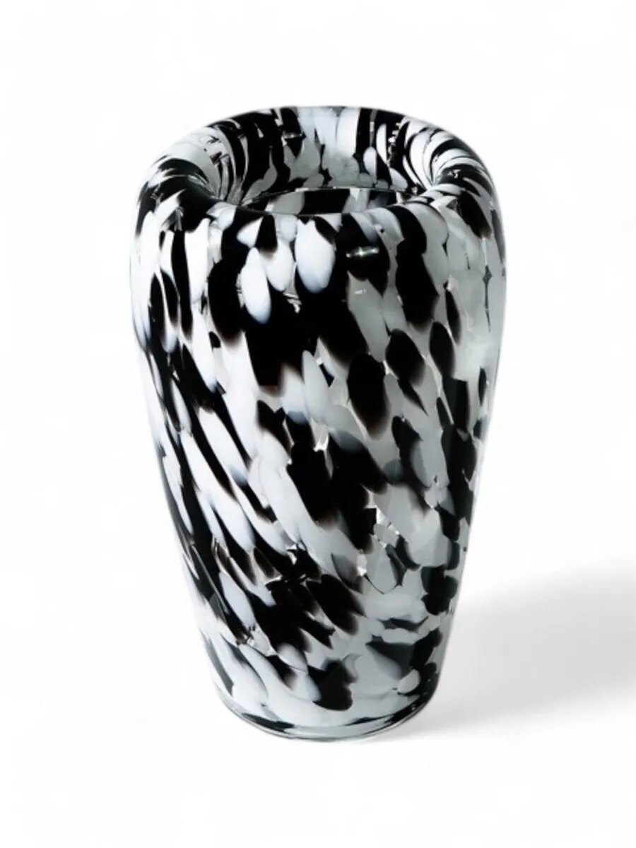 Декоративная ваза "Прованс", стекло, 4,2 л, диаметр 15см, черная/белая