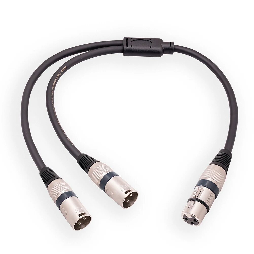 XLR сплиттер 3-контактный 50 см черный, 2Pcs