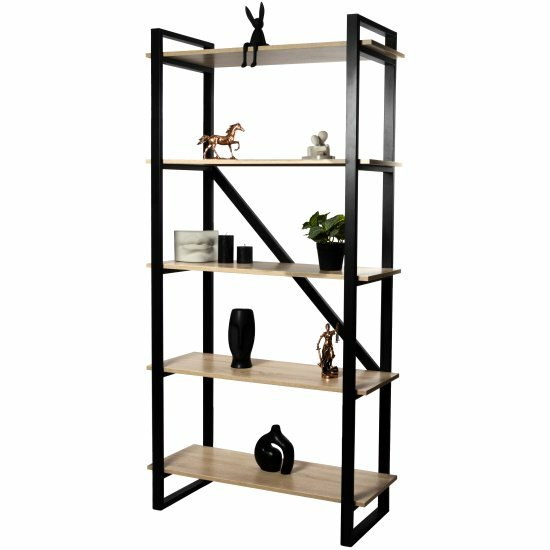 Стеллаж Mitlan "LOFT" дуб Сонома (светлый), алюминиевый