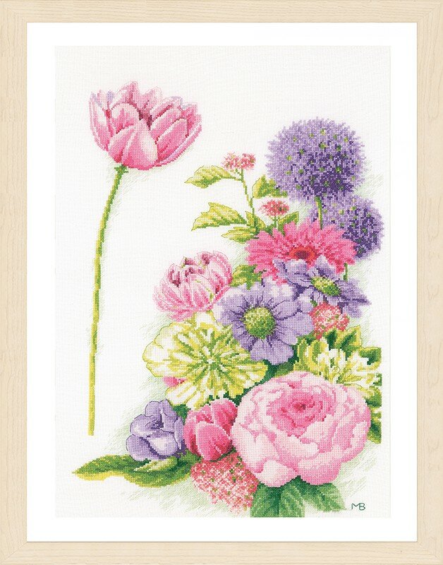 Вышивка Частичная, "Floral cotton candy" 27 Lanarte (Нидерланды) арт. PN-0196208