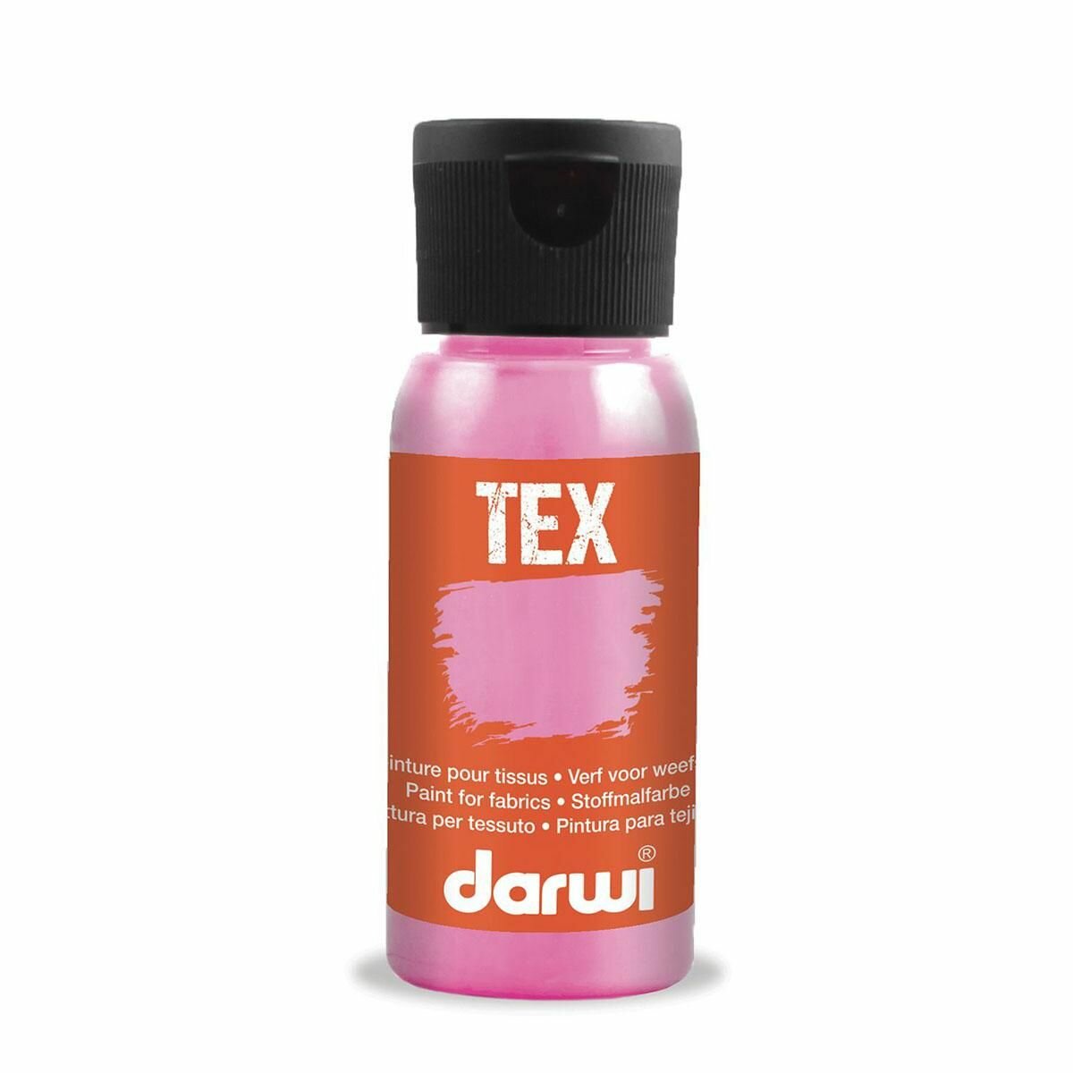 Акриловая краска Darwi "Tex", для ткани, цвет 495, розовая перламутровая, 50 мл, DA0100050 Tex