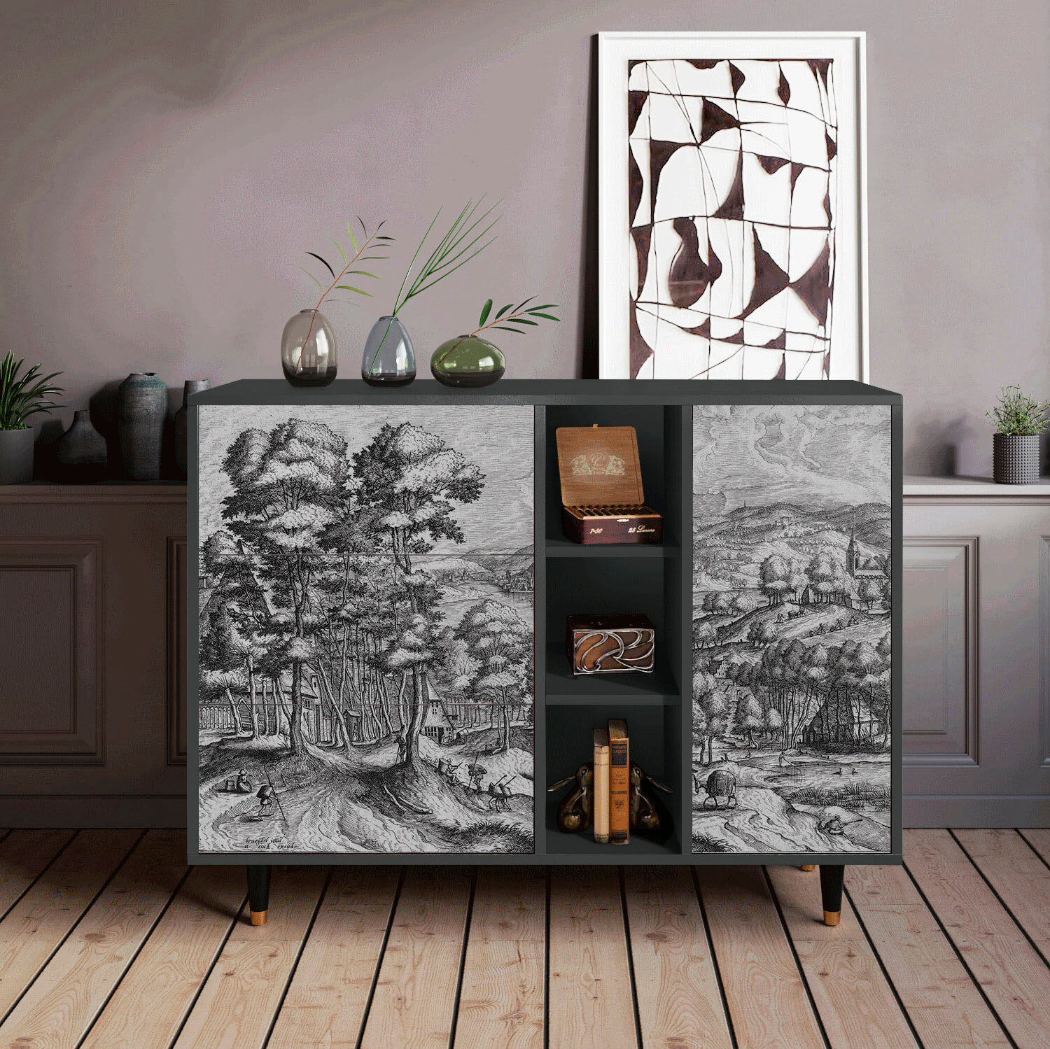 Комод - STORYZ - BS2 Rusticorum by Pieter Breugel, Разер - 125 x 97 x 48 см , Цвет корпуса - Антрацит