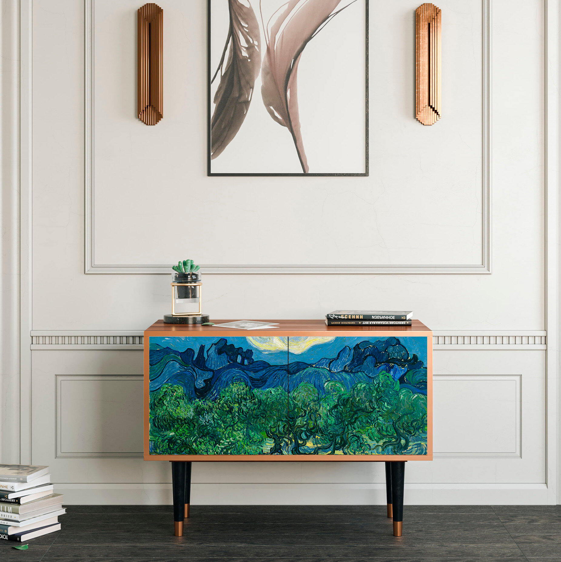 Комод - STORYZ - S1 The Oil Trees by Van Gogh, Размер - 94 x 69 x 48 см, Цвет корпуса - , Орех