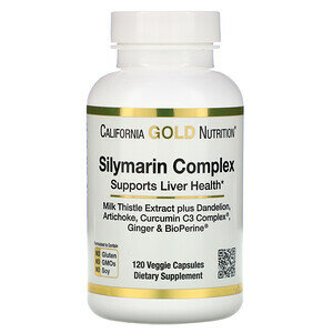 California Gold Nutrition Silymarin complex Силимариновый комплекс 300 мг, 120 растительных капсул