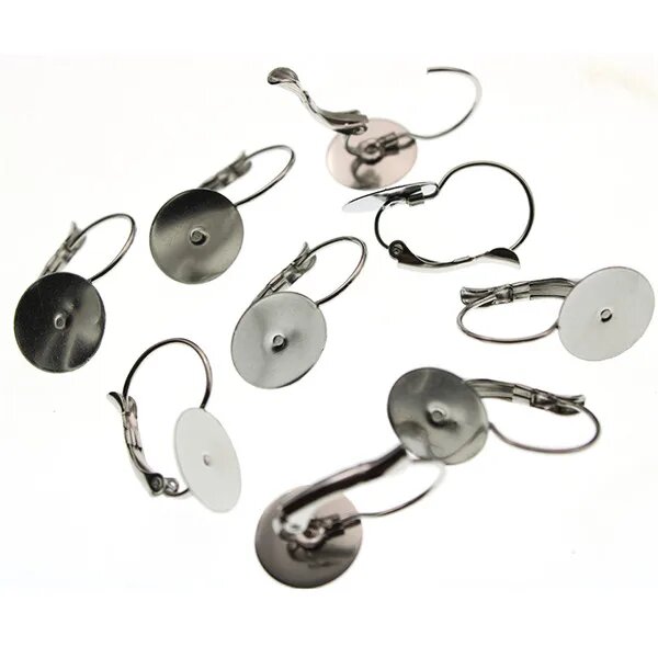 Крючки для сережек SUMOORL из нержавеющей стали 6 8 10 12 мм tray size 10mm, rhodium