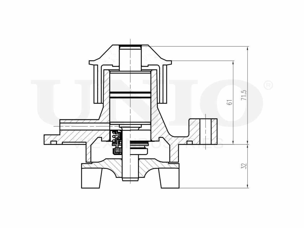 Помпа, водяной насос, для Фольксваген Транспортер T4 90-, Volkswagen Transporter 90-, артикул WAP-10088, производителя UNIO