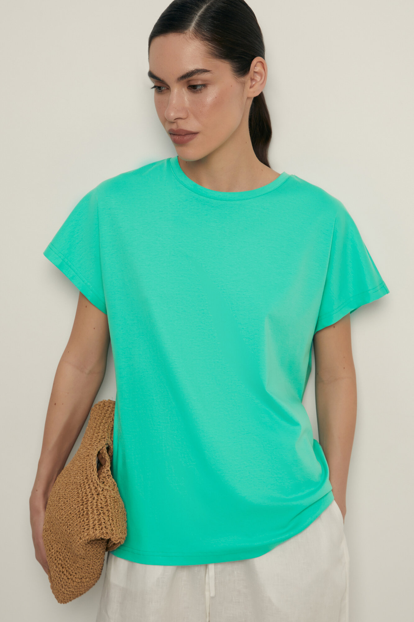 Футболка с коротким рукавом из мерсеризованного хлопка