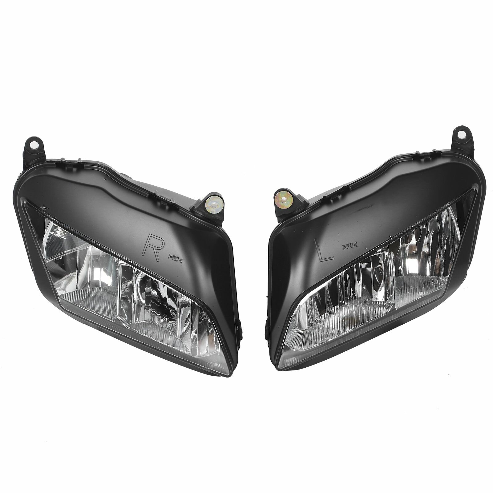 Фара мотоцикла левая/правая сборка корпуса с линзой для Honda CBR 600RR 07-10, материал ABS, черный корпус, прозрачная линза