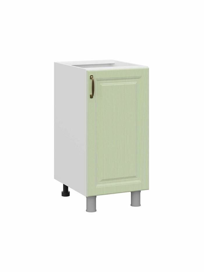 Кухонный модуль напольный, стол Флоренс с полками, с доводчиками, 40х50.6х82.4 см, Белый / Фисташковый структурный