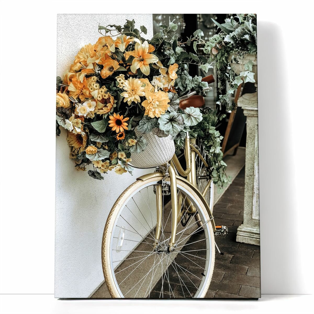 Интерьерная картина на хлопковом холсте- Велосипед в стиле прованс