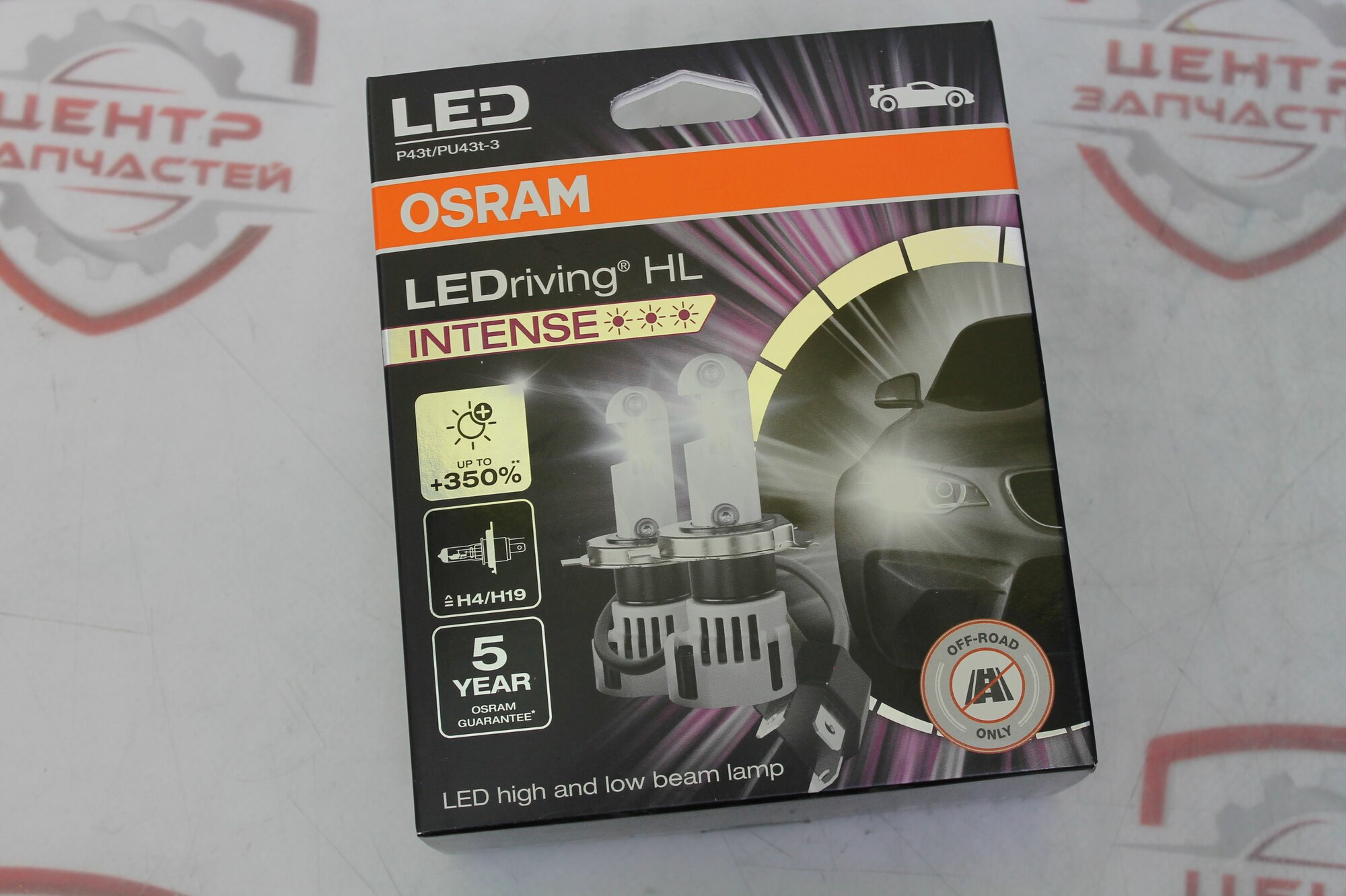 Лампы светодиодные H4/H19 (P43tPU43t-3)+350 LED WHITE LEDriving HL INTENSE 6000K OSRAM 64193DWINT