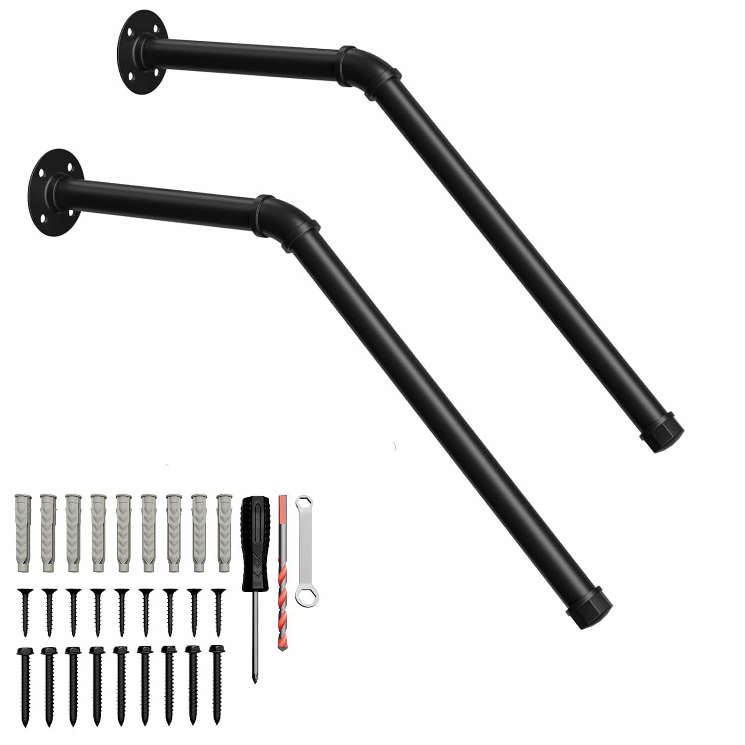 Поручни для уличных ступенек, настенное крепление, 1-3 ступеньки