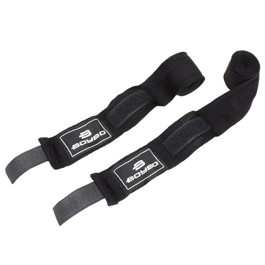 Бинты боксёрские BoyBo 2.5 метра эластичные - чёрные