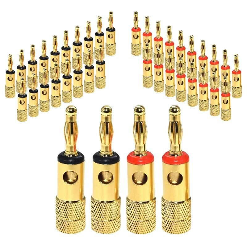 8 шт. позолоченный 4 мм музыкальный кабель провод банановый штекер адаптер аудио разъем динамика позолоченный музыкальный для усилителей акустических проводов
