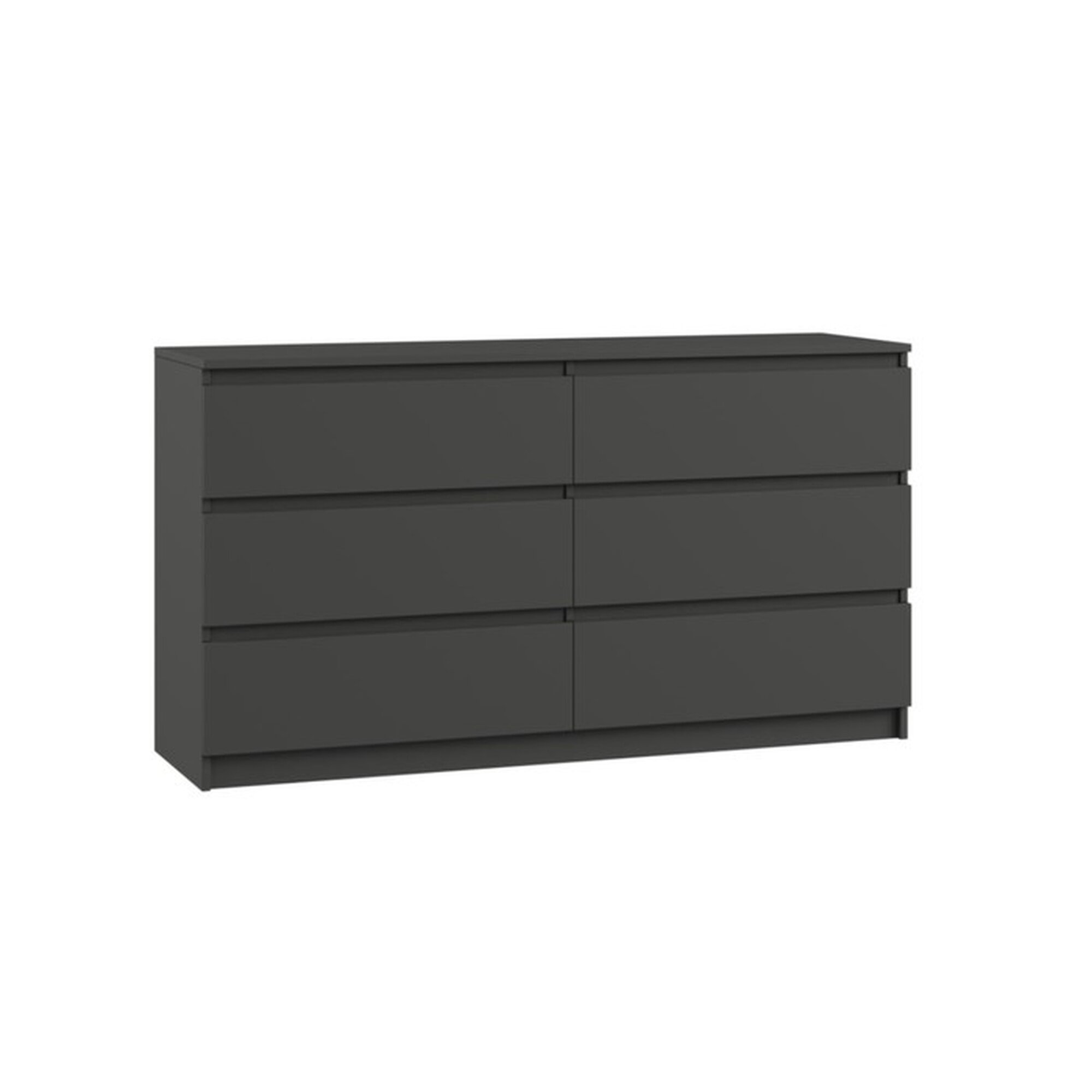 Комод Клик Мебель Мадера, с 6 ящиками, 1200х420х775 мм, графит