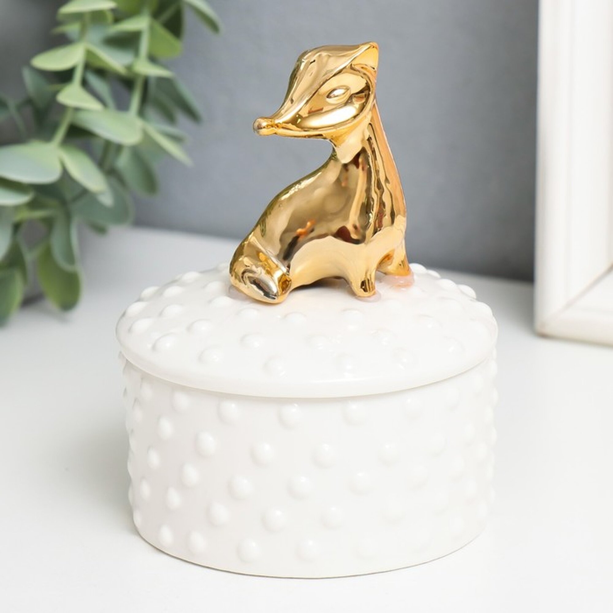 Шкатулка для украшений «Животное», керамика, 11×8.5×8.5 см, микс