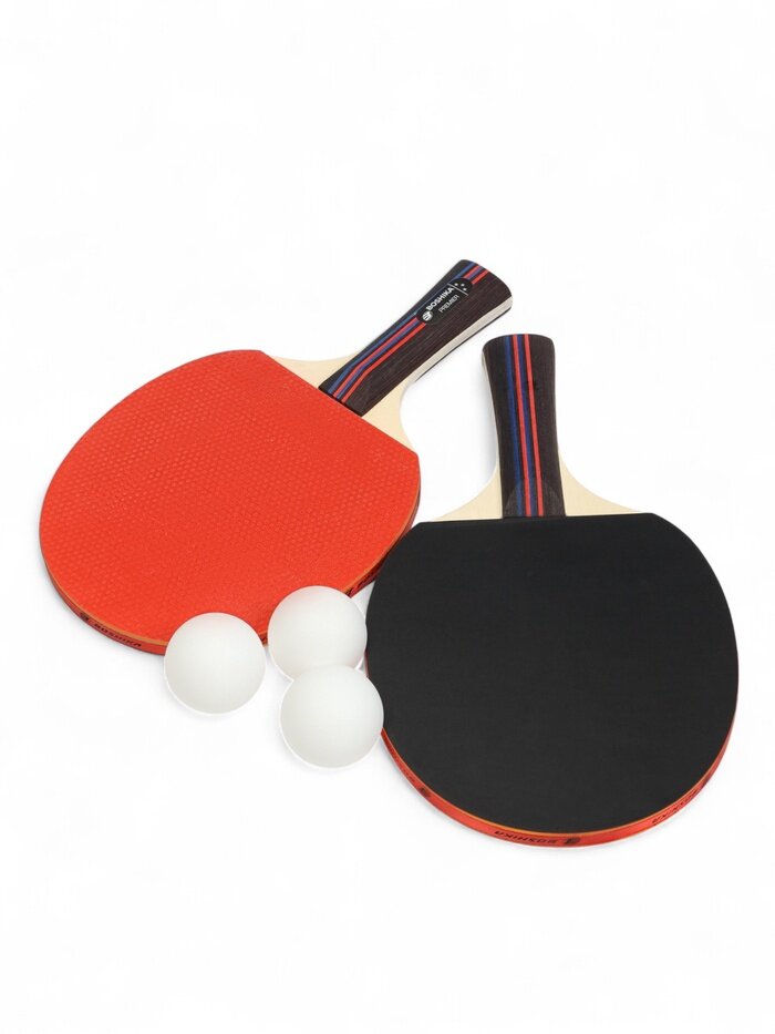 Набор для настольного тенниса BOSHIKA Premier: 2 ракетки, 3 мяча, 3 звезды, в чехле
