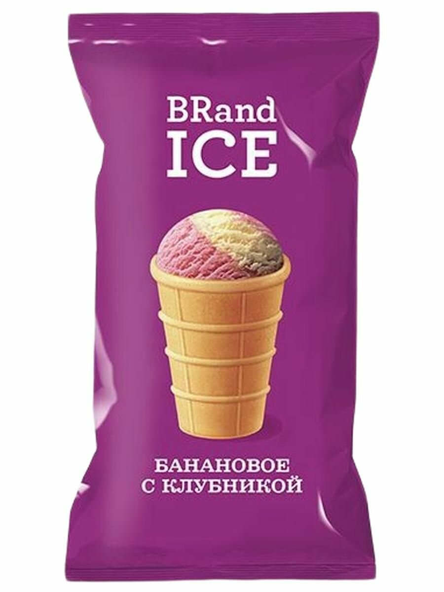 Мороженое Вафельный стаканчик Клубника-банан 70гр
