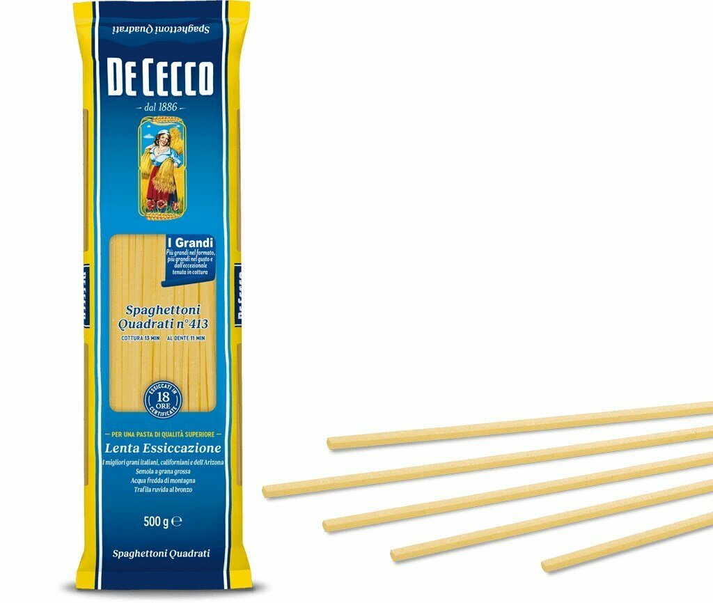 Макароны спагетти De Cecco Spaghettoni Quadrati №413, 500г
