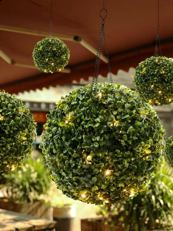 Декоративные шары из искусственной травы с солнечным светодиодом для сада и интерьера