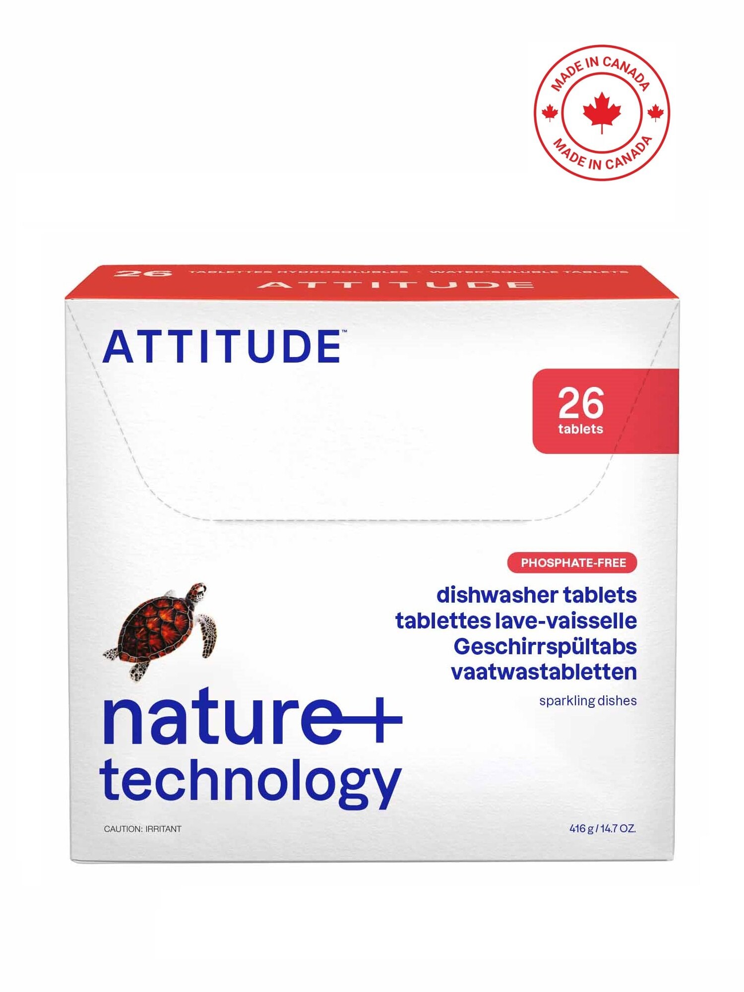 ATTITUDE Эко таблетки для посудомоечных машин, гипоаллергенные, растворимая оболочка, 26 шт