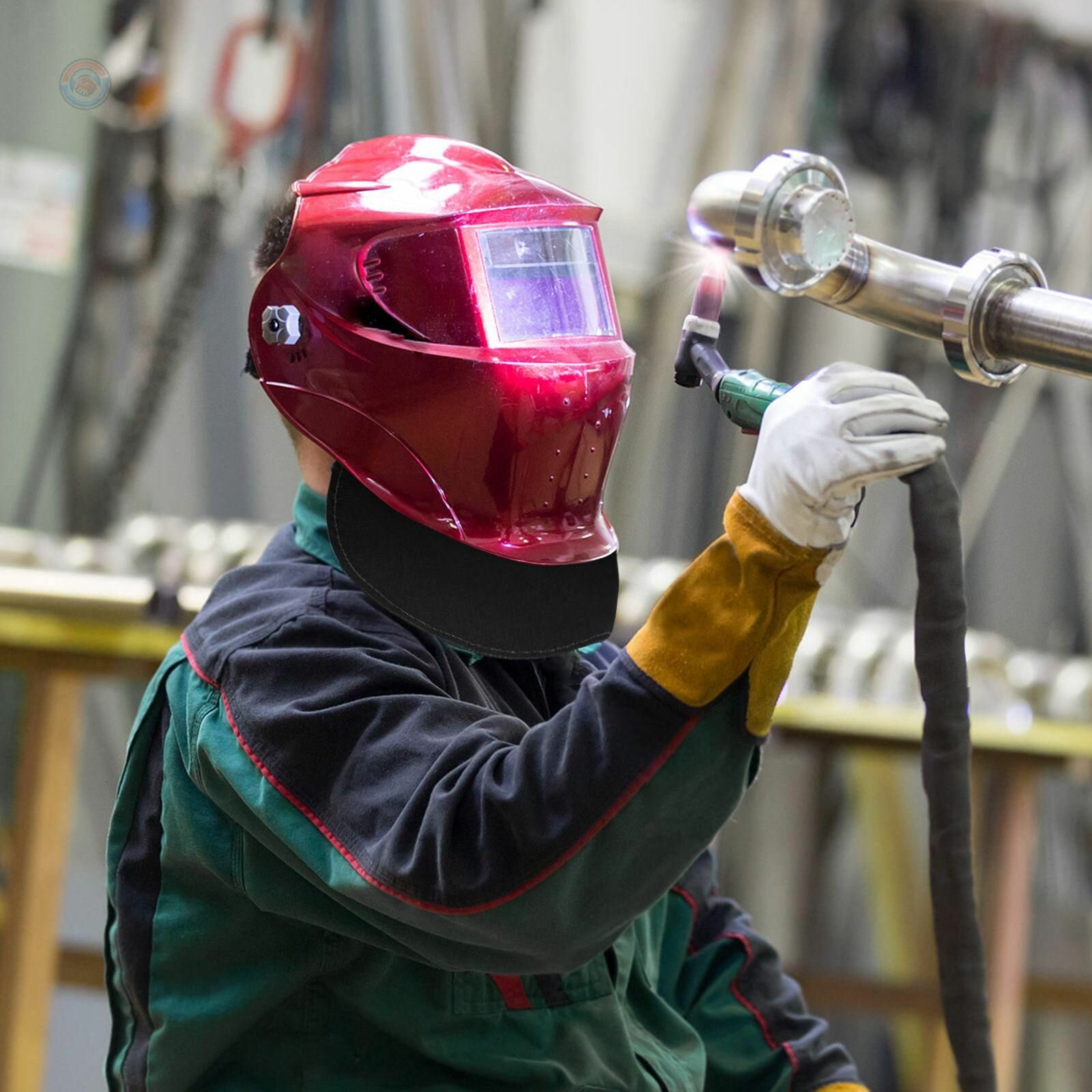 Оголовье для сварочной маски, защитный шейный щиток из огнестойкой ткани, универсальное крепление к сварочной маске, комплексная защита шеи от искр и ожогов