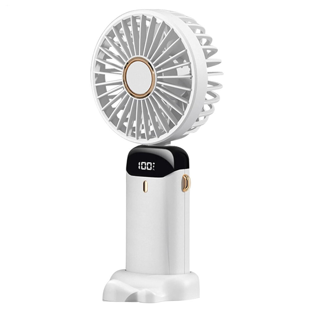 Портативный мини-вентилятор, перезаряжаемый через USB, 5 в 1, Petit Ventilateur de Poche Ventilateur à Main Silencieux 5 Vitesses (белый)