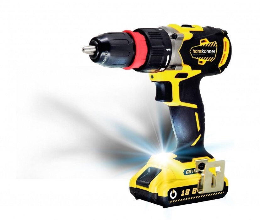Шуруповерт HANSKONNER HCD1865BLC Регулировка оборотов - Есть Тип инструмента - Аккумуляторный Реверс - Есть