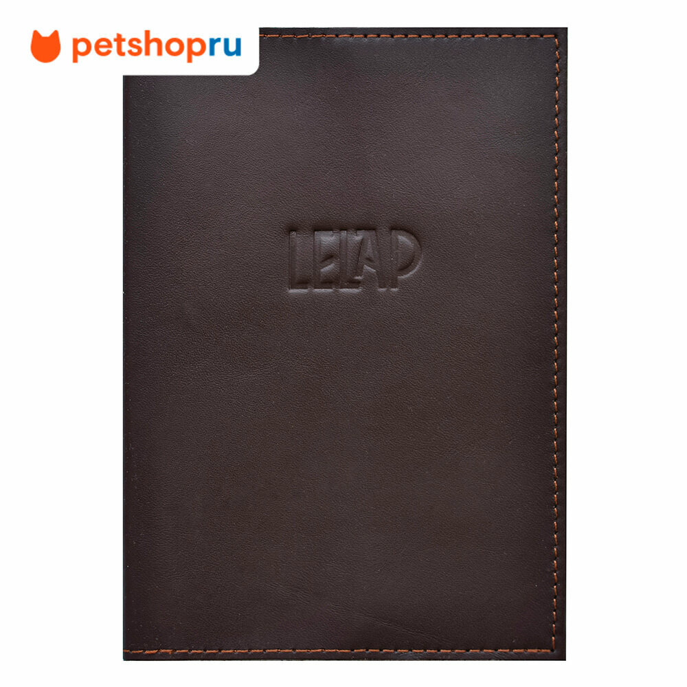 Lelap Обложка для ветеринарного паспорта Escada из натуральной кожи, коричневый, 16х11,5 см