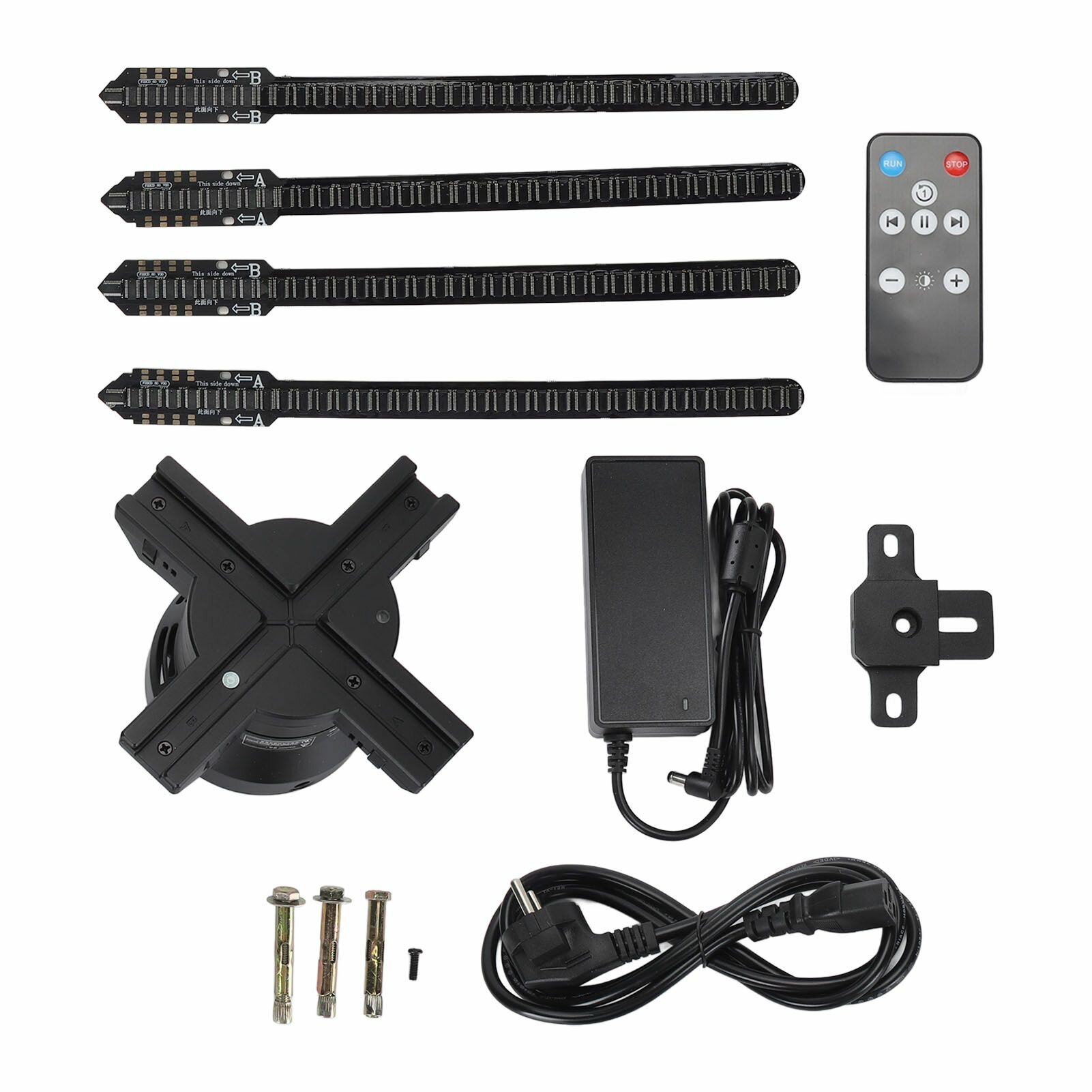 3D голографический проектор 23.6", 4 лопасти, 720 светодиодов, WiFi. 100-240В