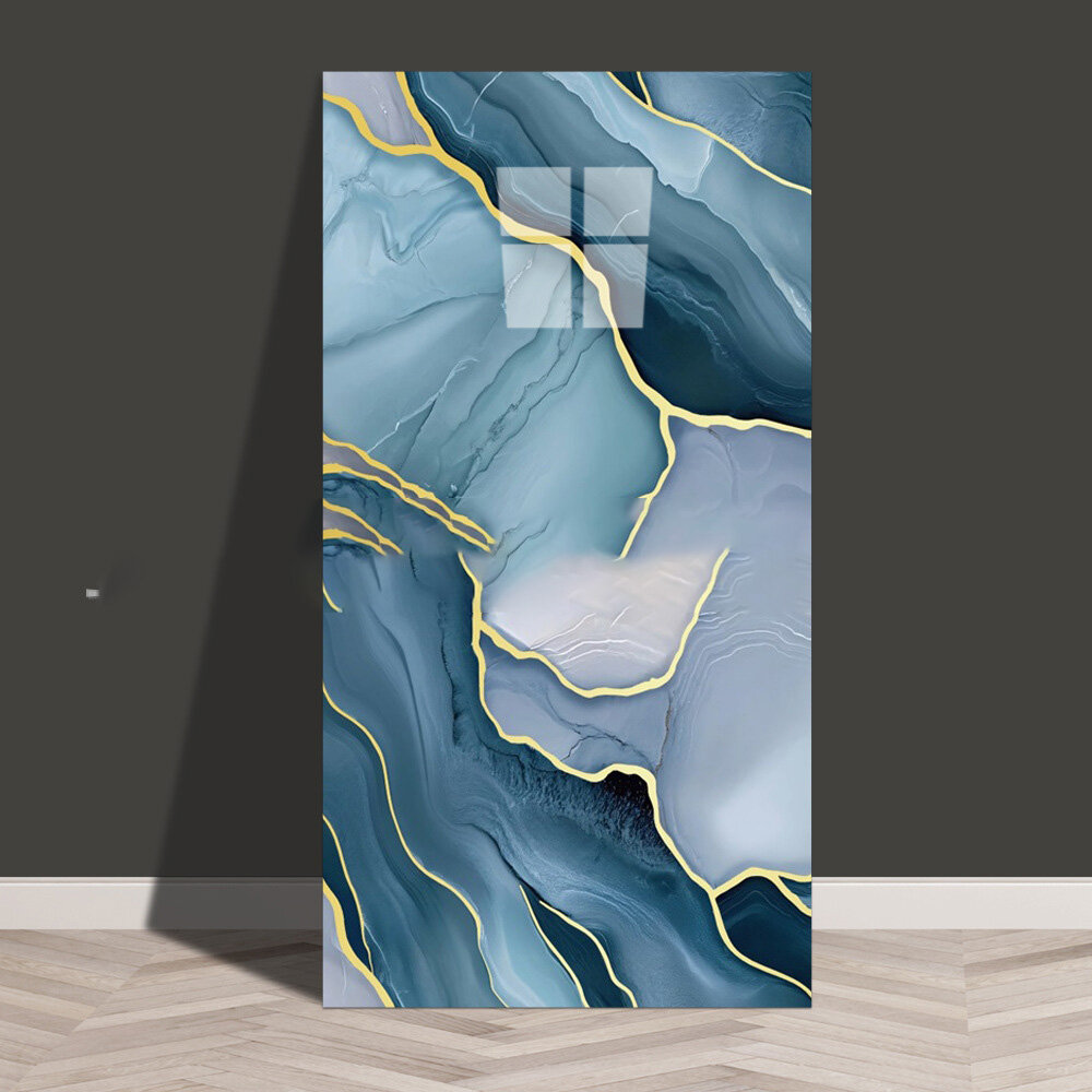 30 таблетокСамоклеящаяся мраморная плитка, для декора кухни и ванной комнаты,0.6,4.8, синий, золотой