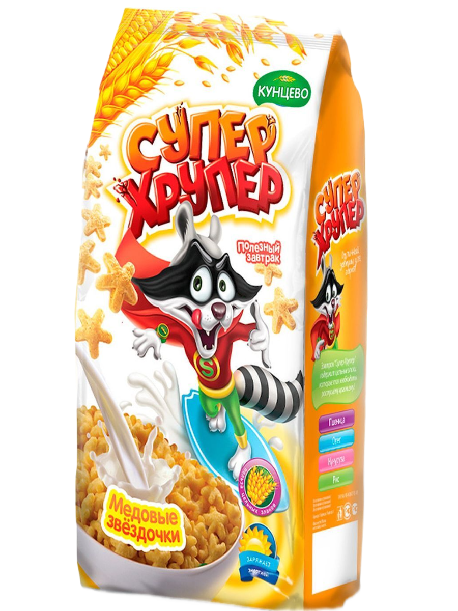 Готовый завтрак Звёздочки медовые "Супер Хрупер",200г