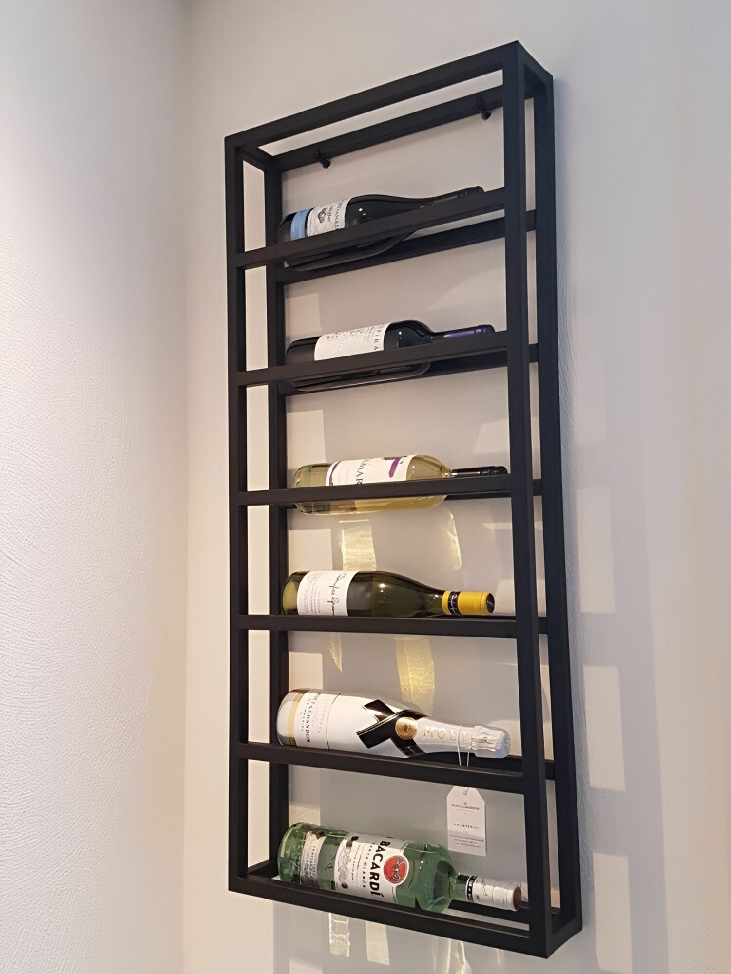 Полка METALDECOR Loft, для винных бутылок, настенная, 98 см х 38 см х 10 см