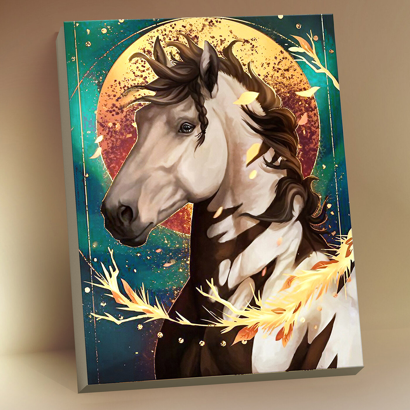 Картина по номерам 40х50см с поталью Дикая лошадь Флюид HR0686