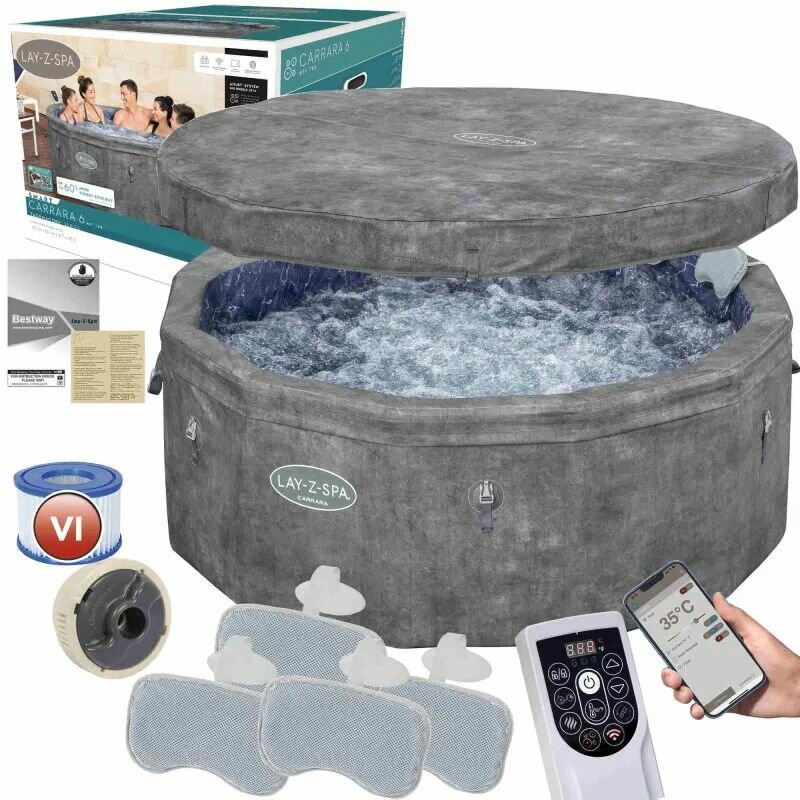 СПА бассейн Bestway Carrara ThermaCore UltraFit Smart AirJet 6, 170x65 см, 6001V