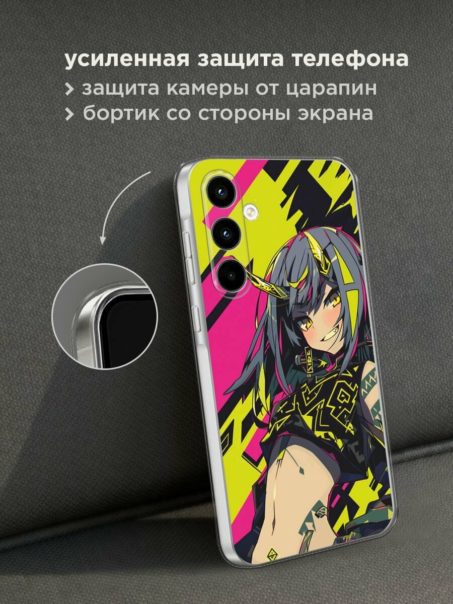 Чехол на Samsung Galaxy A35 5G / Самсунг Галакси А35 5G с принтом "Девушка в кибер костюме" — фото 1