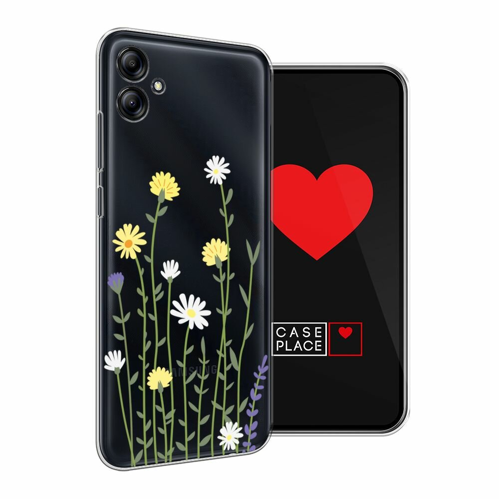 Чехол на Samsung Galaxy A04e / Самсунг A04e с принтом "Пучок полевых цветов", прозрачный — фото 1