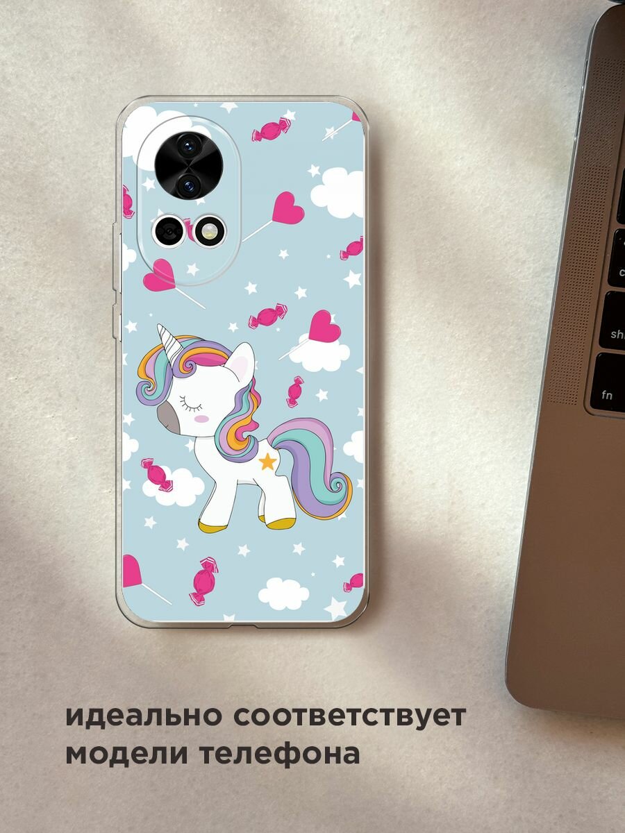 Чехол на Huawei Nova 12/Nova13 / Хуавей Нова 12/Нова 13 с принтом "Сладкий единорожек" — фото 1